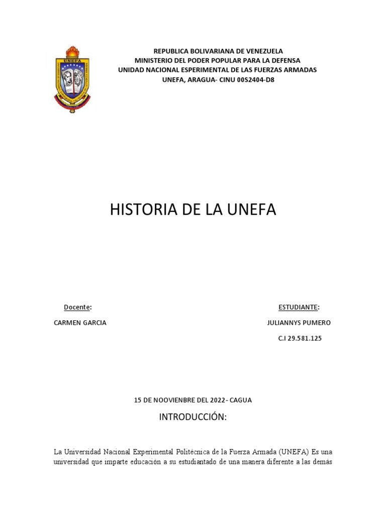 Historia de La Unefa | PDF