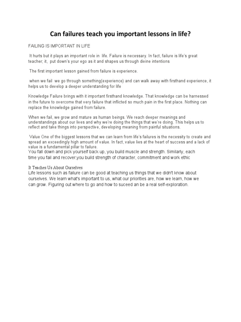 Lessons Learned from Failure | PDF
