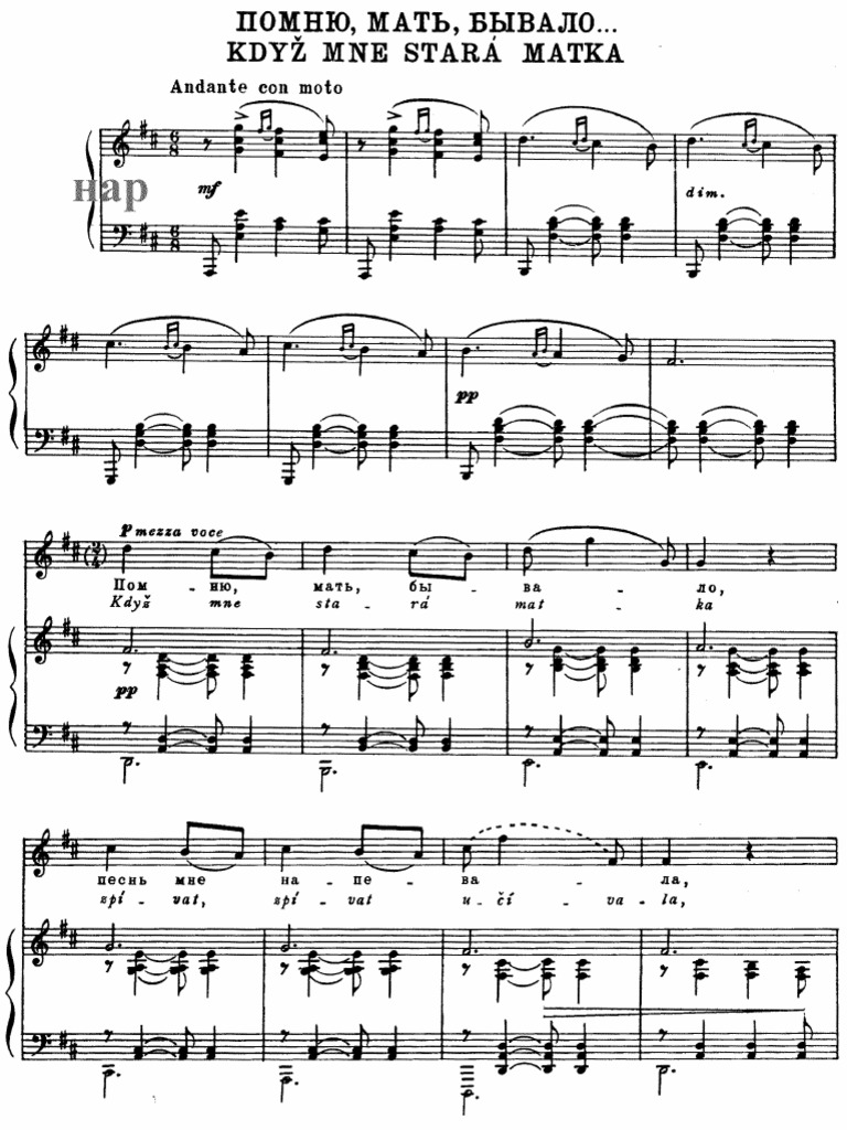 Když Mne Stará Matka - Op.55 4 | PDF