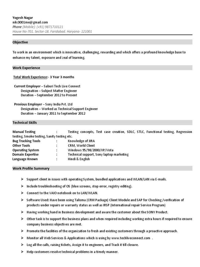 Yogesh Resume | PDF | Technical Support | Customer Relationship Management Yogesh Resume | PDF | Technical Support | Customer Relationship Management