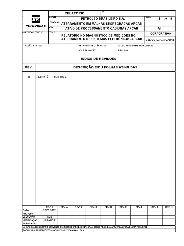 Relatório Aterramento Cromatógrafo 01092022 | PDF | Medição ...