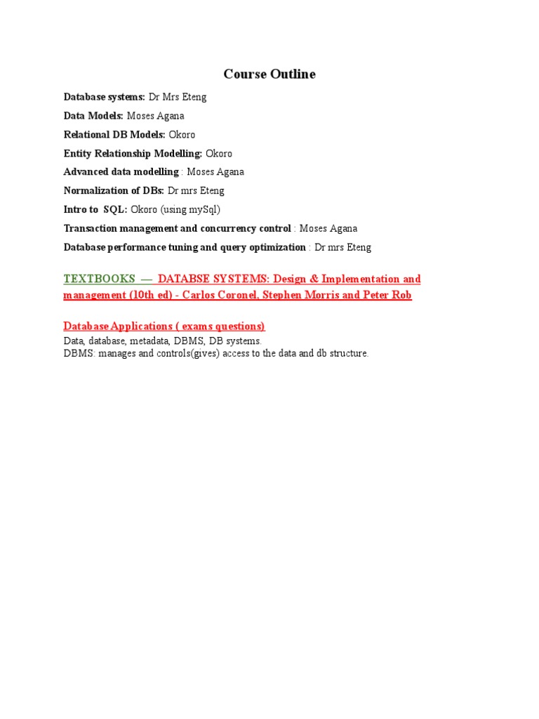 CSC 332 Database Management | PDF | Relational Model | Databases CSC 332 Database Management | PDF | Relational Model | Databases