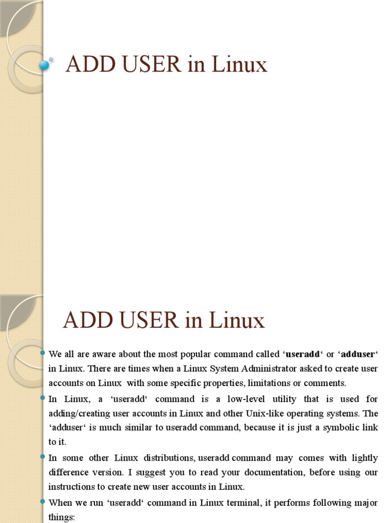 ADD USER in Linux | PDF | User (Computing) | Software