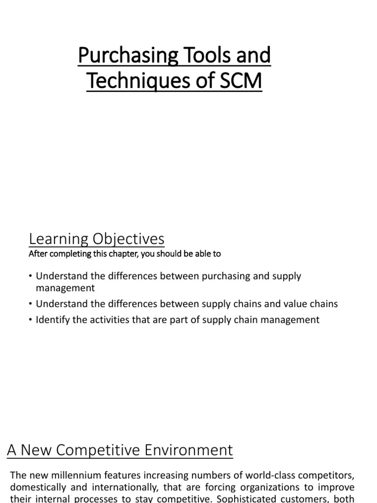 2.purchasing Tools and Techniques PPT Notes | PDF | Supply Chain ...