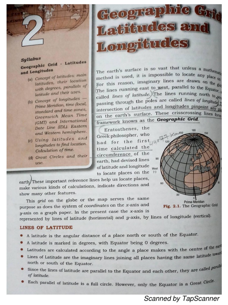 Class IX Geographic Grid | PDF