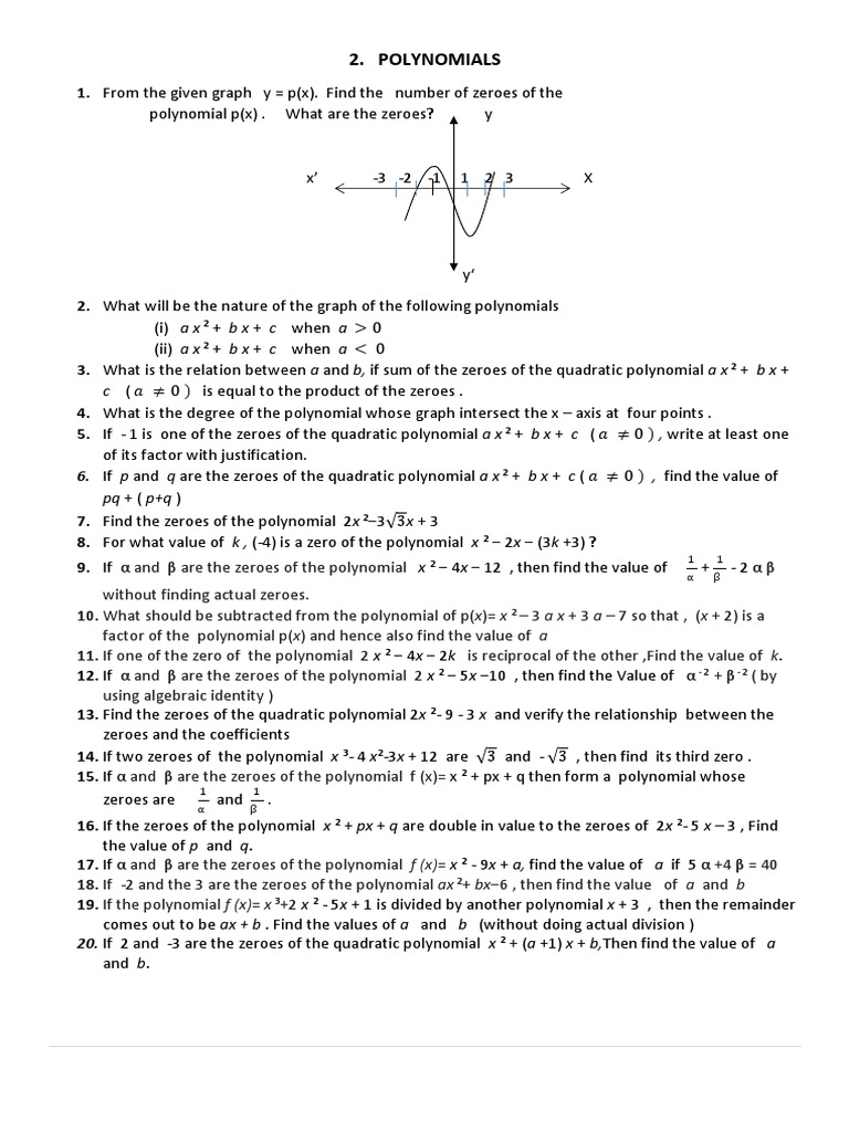 Polynomials | PDF | Polynomial | Zero Of A Function