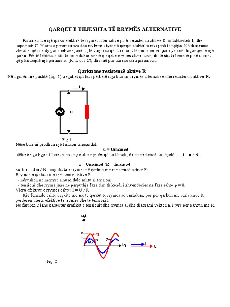 QARQET E THJESHTA TË RRYMËS ALTERNATIVE Vetem Me R | PDF