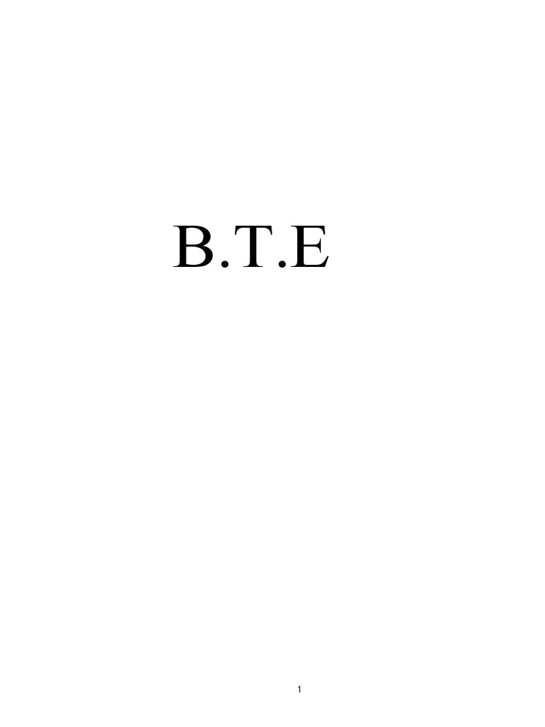 BTE | PDF