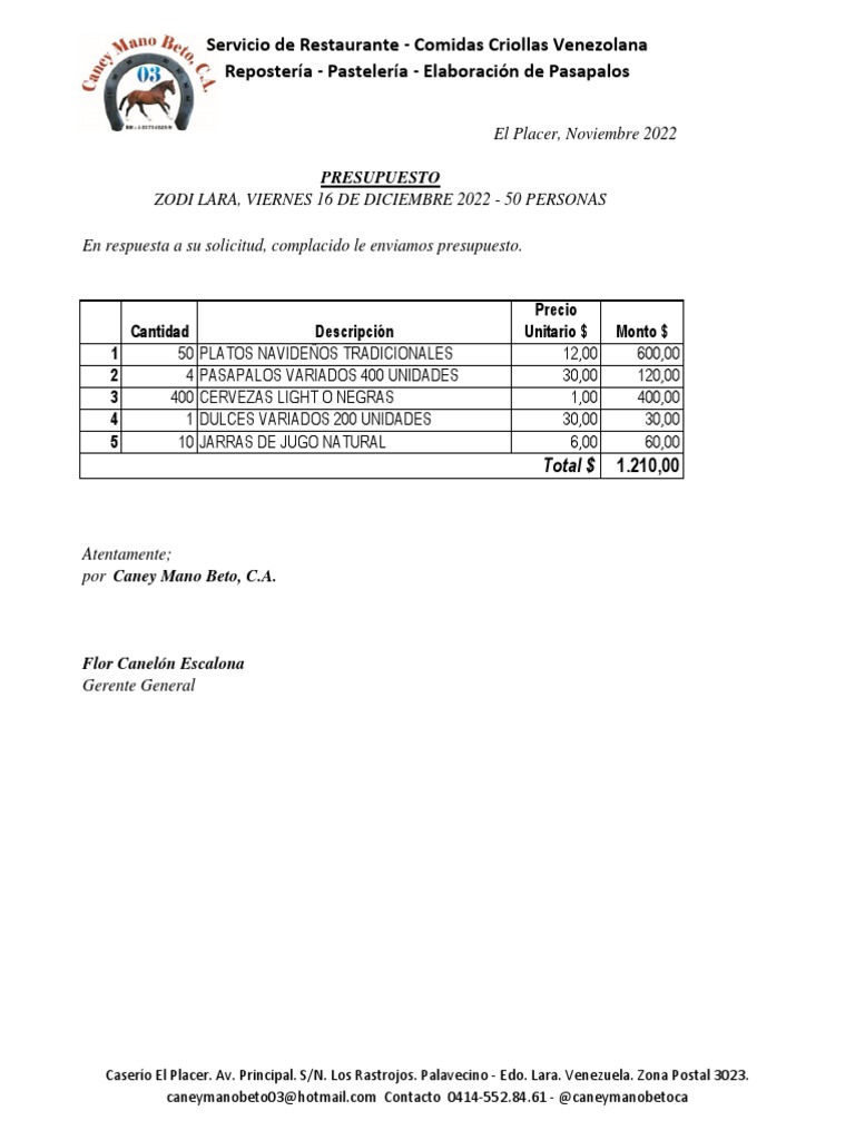 Presupuesto Zodi 16 Diciembre | PDF