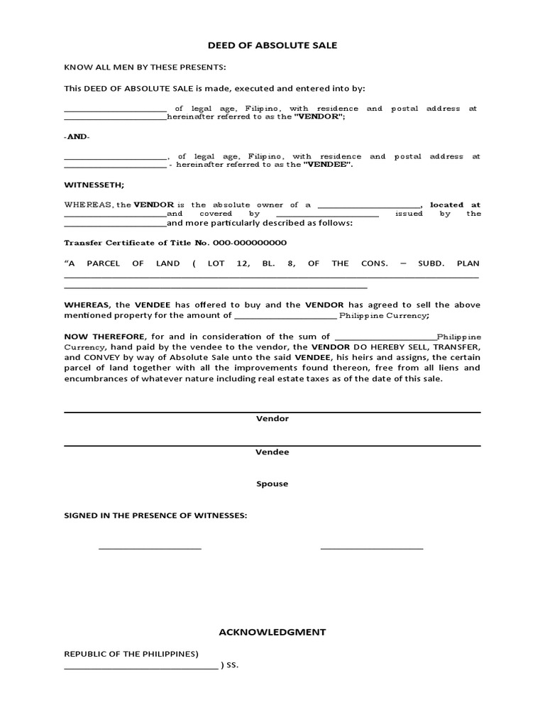 Deed | PDF | Deed | Land Law