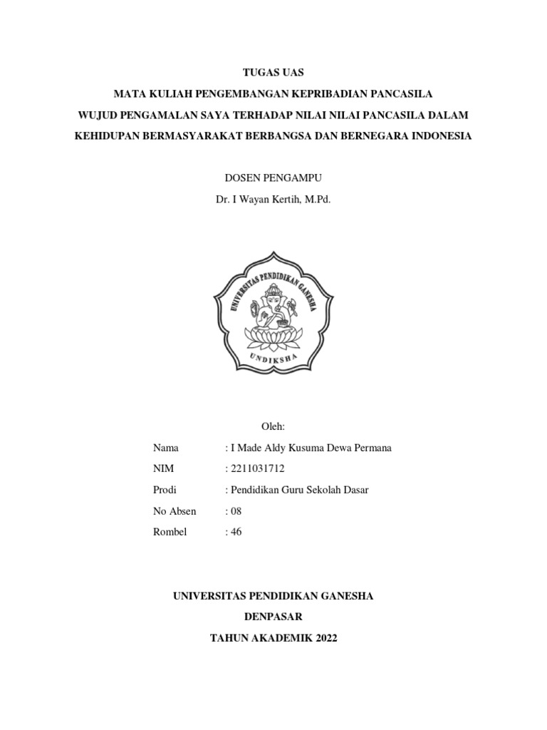 Tugas Uas MPK Pancasila.. | PDF