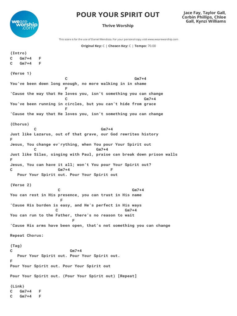 Pour Your Spirit Out | PDF | Song Structure