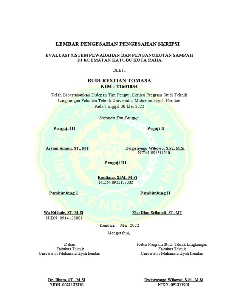 Lembar Pengesahan Skripsi | PDF