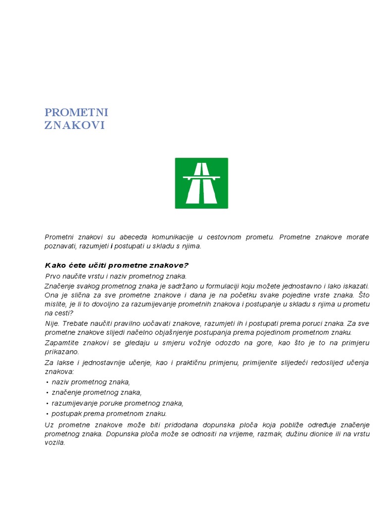 Prometni Znakovi | PDF