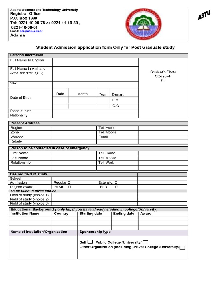 Admission Application Form - NEW1 | PDF