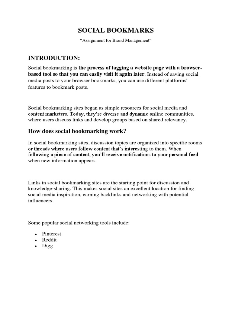 Social Bookmarks | PDF | Popular Culture & Media Studies | Social Media