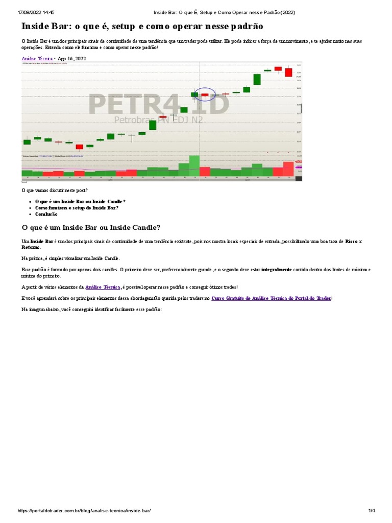 Inside Bar - O Que É, Setup e Como Operar Nesse Padrão (2022) | PDF ...