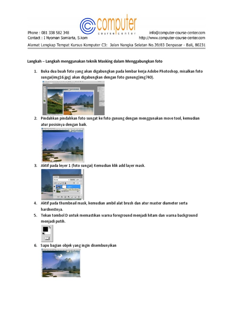 Langkah-Langkah Menggabungkan Foto Dengan Masking | PDF