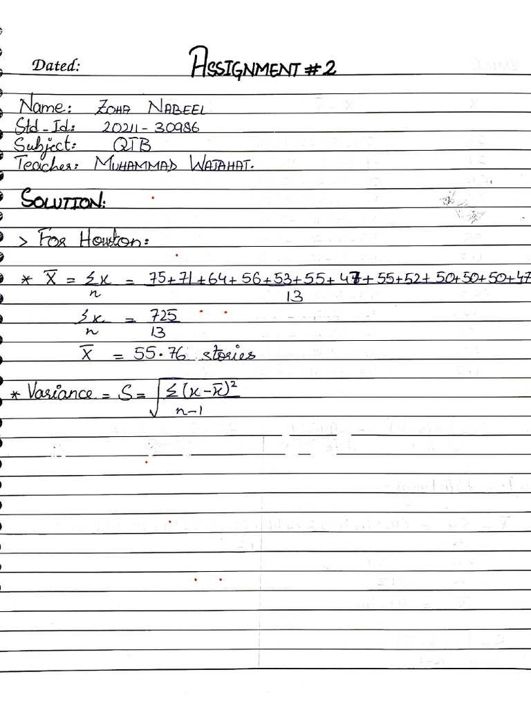 Qtb Assignment 2 Pdf