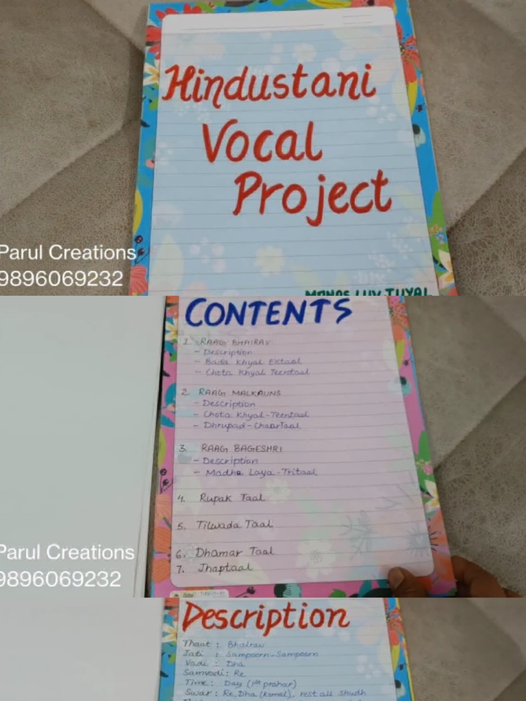 Hindustani Music Vocal Project File Class 12 CBSE | PDF