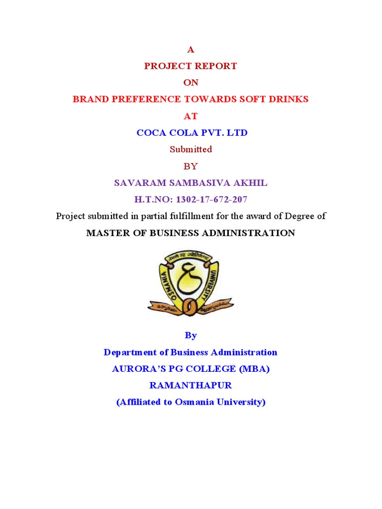 Brand Preference Study: Coca-Cola Soft Drinks | PDF | Sampling ...