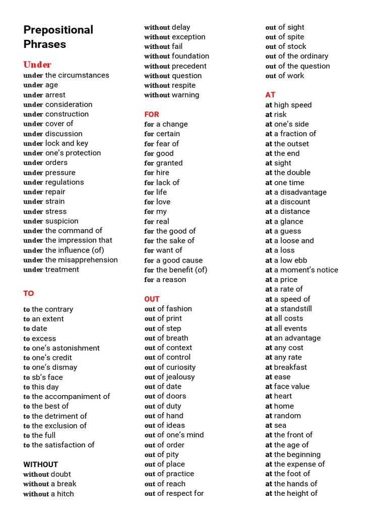 Prepositional Phrases | PDF