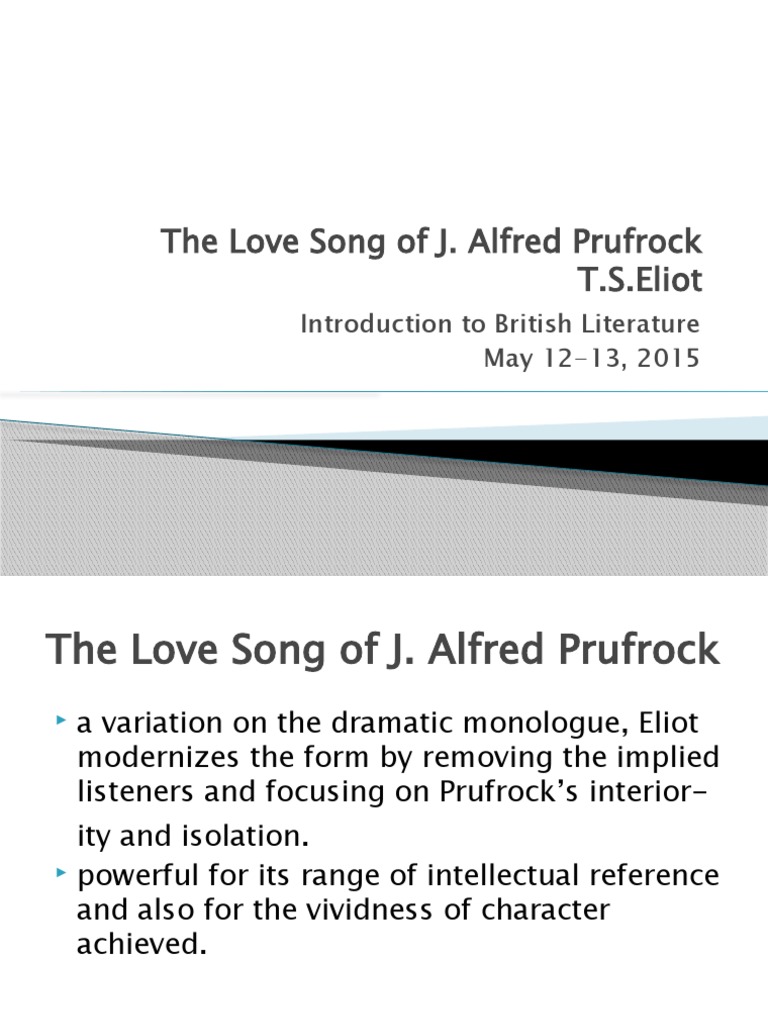 The Love Song of J Alfred Prufrock Lecture Slides | PDF