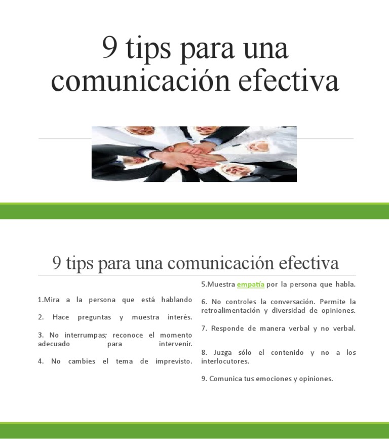9 Tips para Una Comunicación Efectiva | PDF