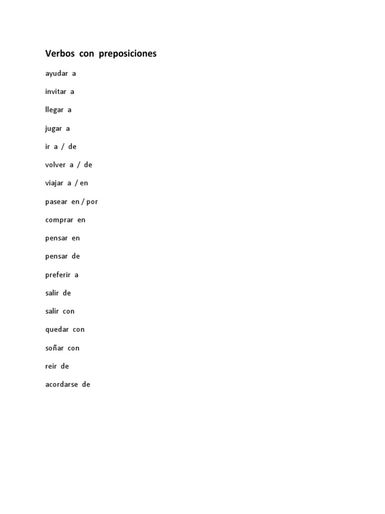 Expresiones y Verbos Con Preposiciones | PDF