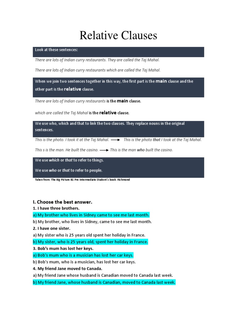 LESSON 2 ACTIVITY 2-Relative Clauses - SantiagoRJ | PDF | Samuel ...