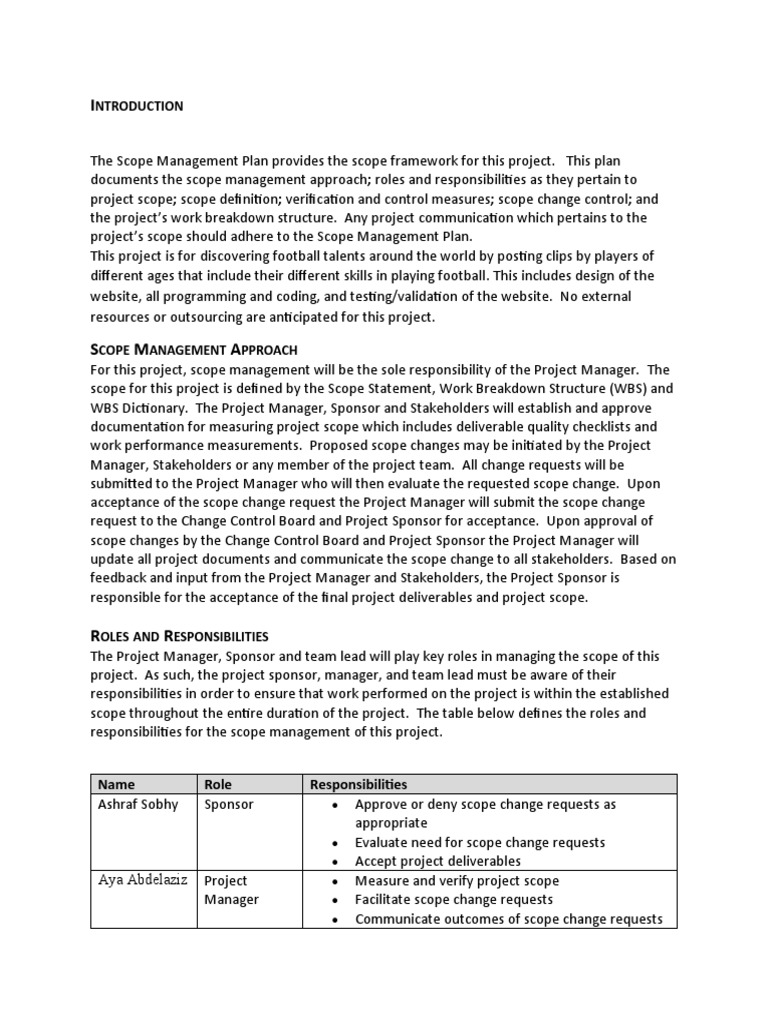 Scope Management Plan Download Free Pdf Business Systems Engineering 2948