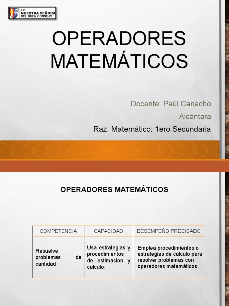 Operadores Matemáticos - PPSM | PDF