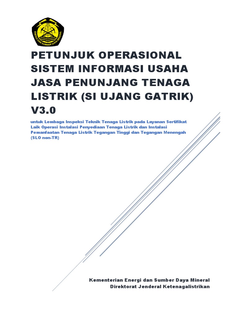 Petunjuk Operasional SI UJANG GATRIK | PDF