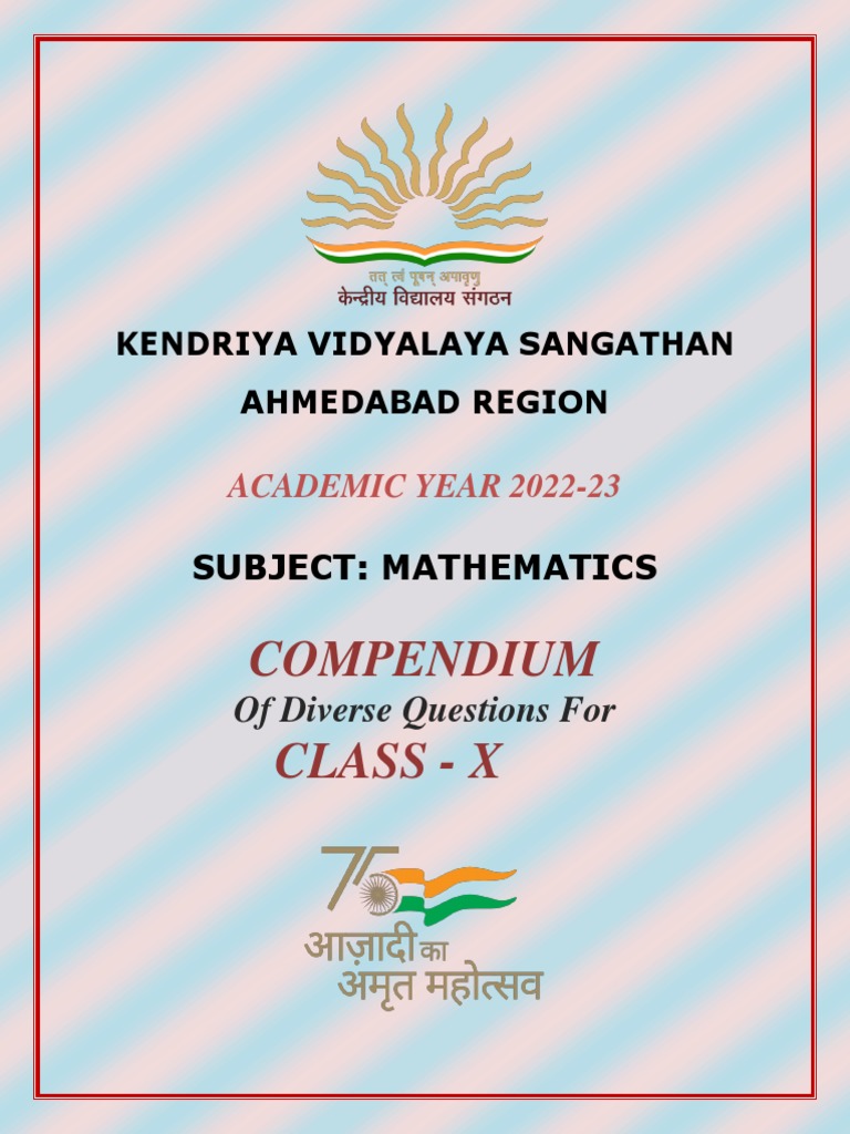 MATHS Class X Question Bank 2022-23 | PDF | Polynomial | Quadratic Equation