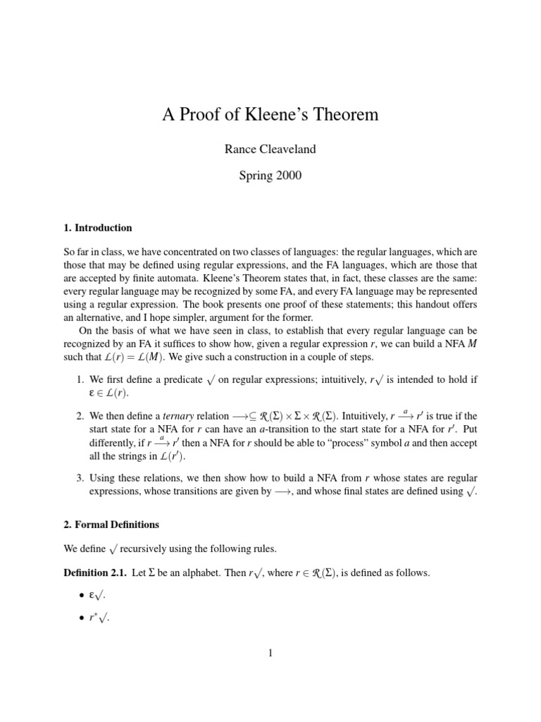 Kleene | PDF | Regular Expression | Theoretical Computer Science