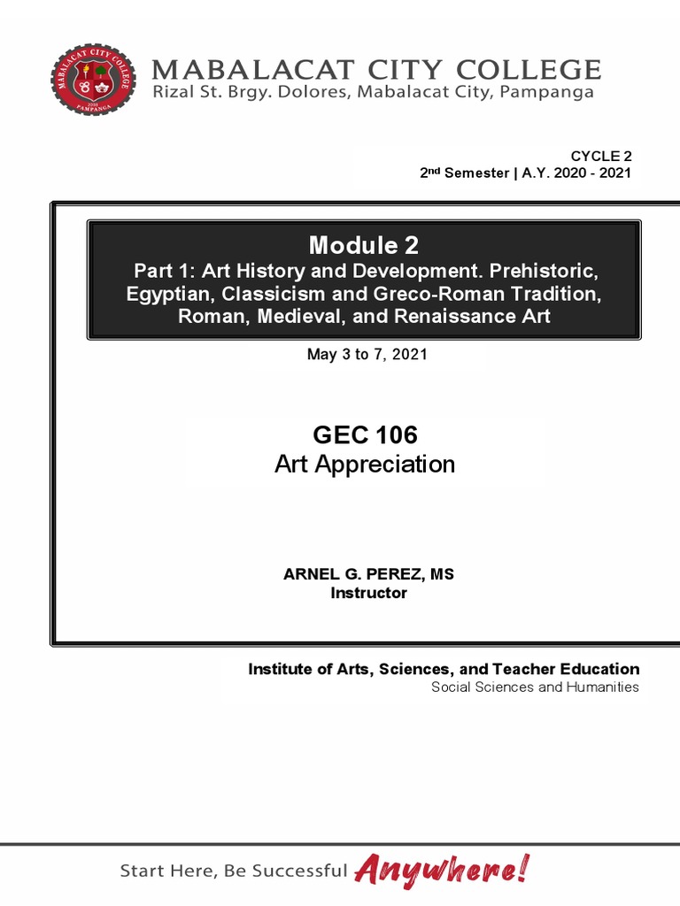 Module 2 in Arts Appreciation | PDF | Michelangelo | Leonardo Da Vinci