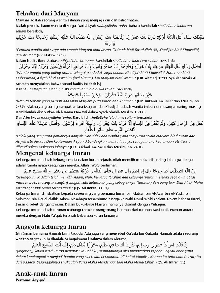 Teladan Dari Maryam | PDF