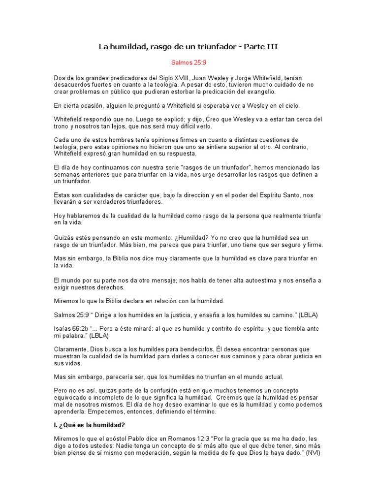 La humildad, clave para triunfar | PDF | Jesús | Cristo (título)