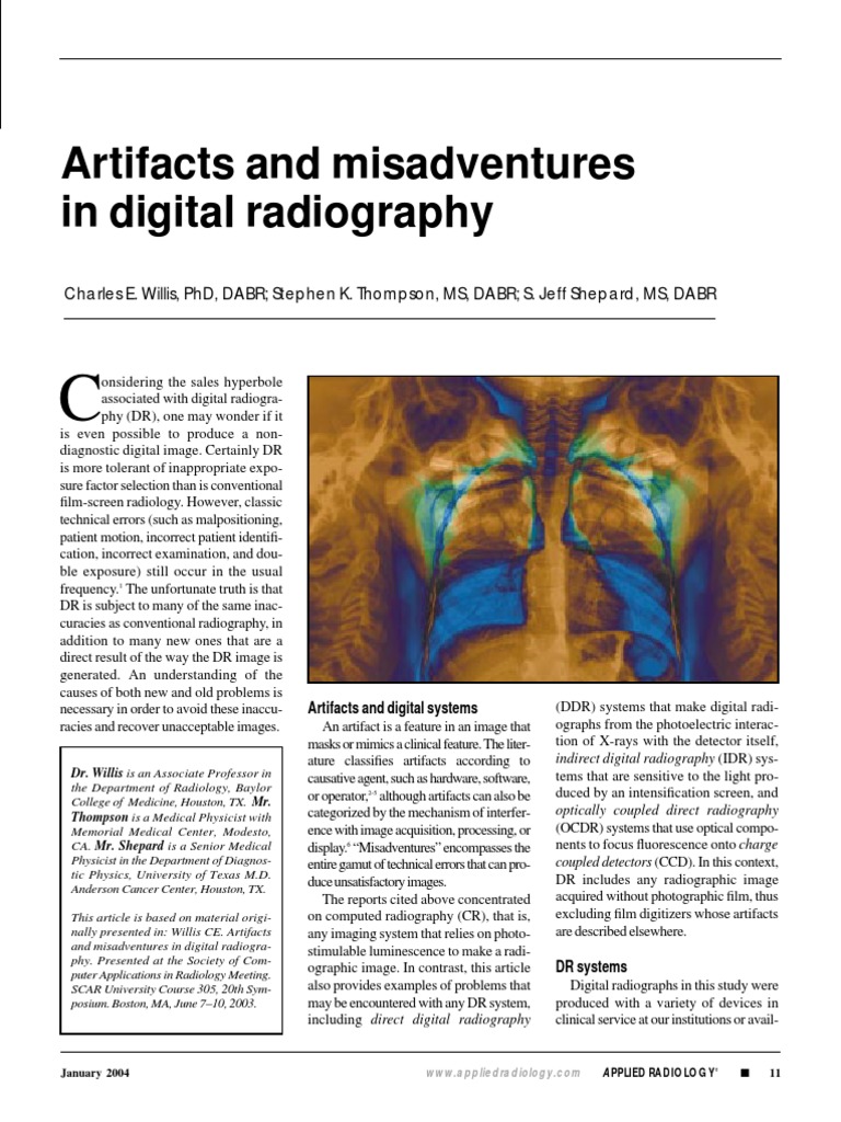 Artifacts and Misadventures in Digital Radiography | PDF | Radiology ...