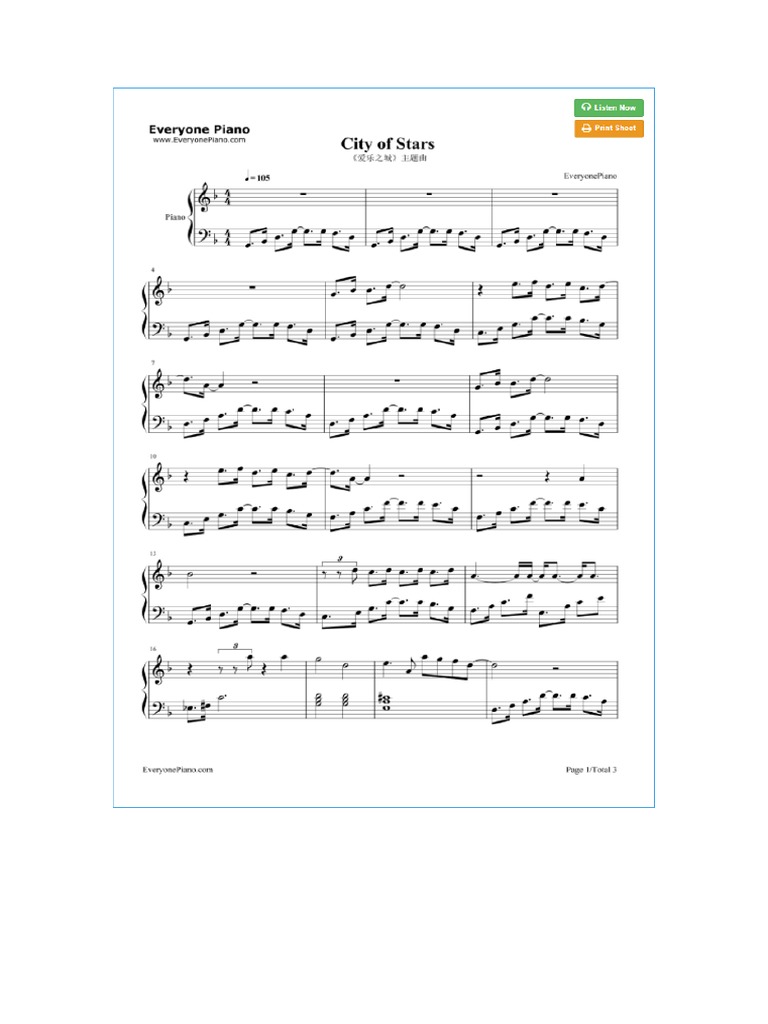 City of Stars | PDF