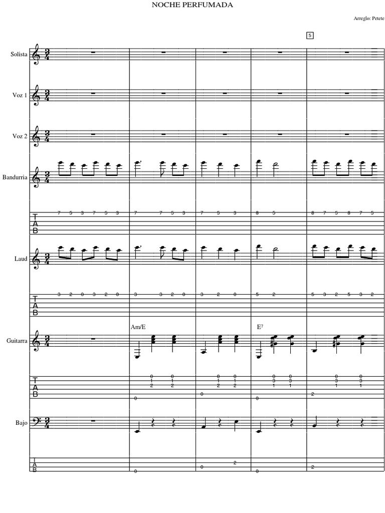 Noche Perfumada - Partitura 28-10-07 PDF | PDF | Laúd de cuello