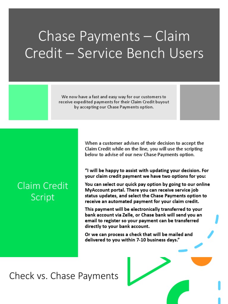 Chase Payments - Claim Credit - SB Users | PDF