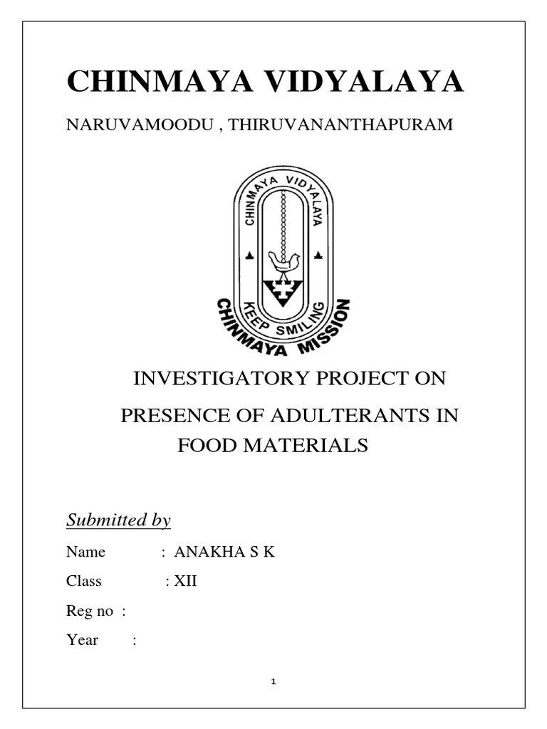 Chemistry Project 2-1 | PDF | Food And Drink | Nutrition