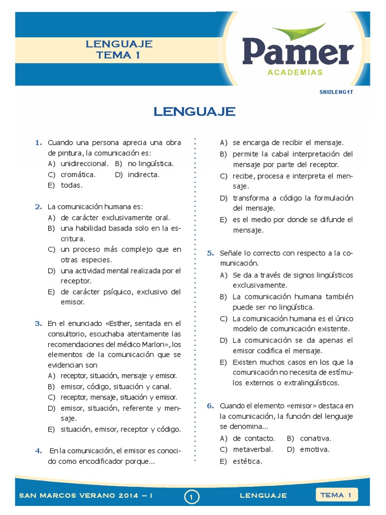 Lenguaje_Semana 1 | PDF | Comunicación | Dialecto