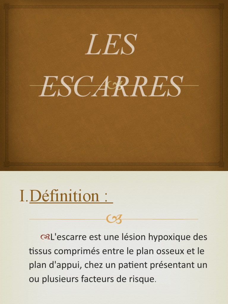 Les Escarres | PDF | Médecine clinique | Spécialités médicales