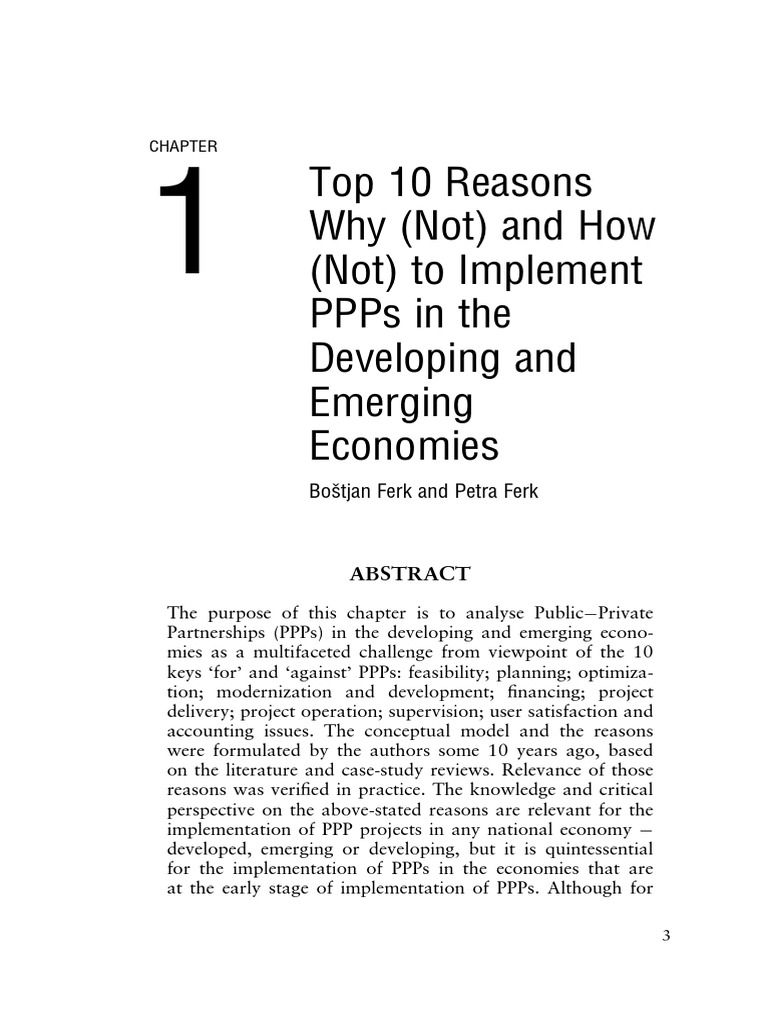 Top 10 Reason Why Not and How Not To PPPs in Tje Developing and ...