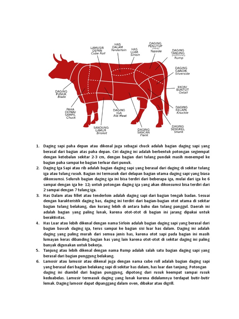 Bagian Daging Sapi | PDF