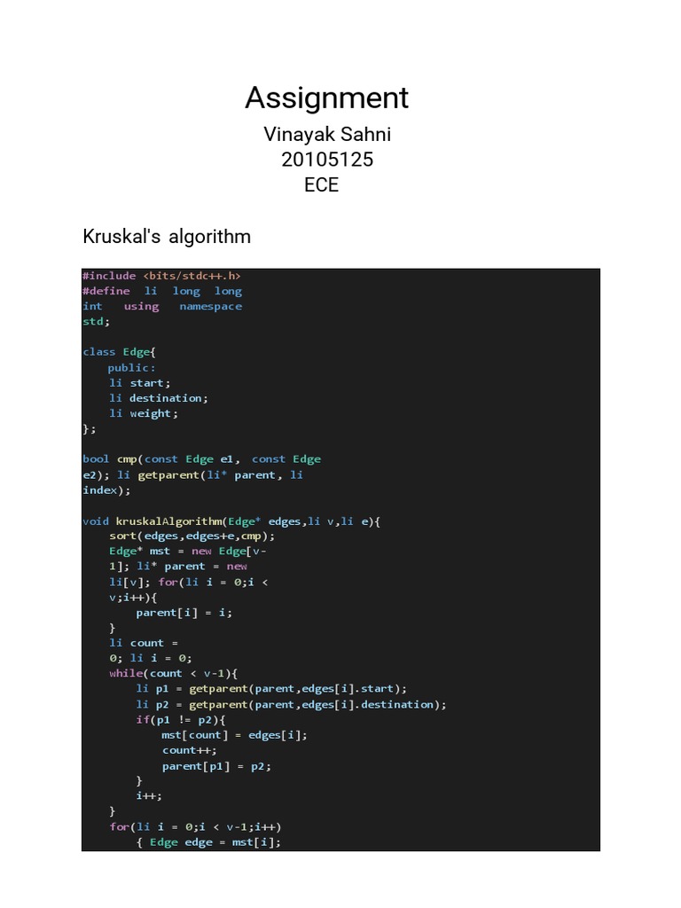 Prim Krus Algo 20105077 | Download Free PDF | Computer Programming | Theoretical Computer Science