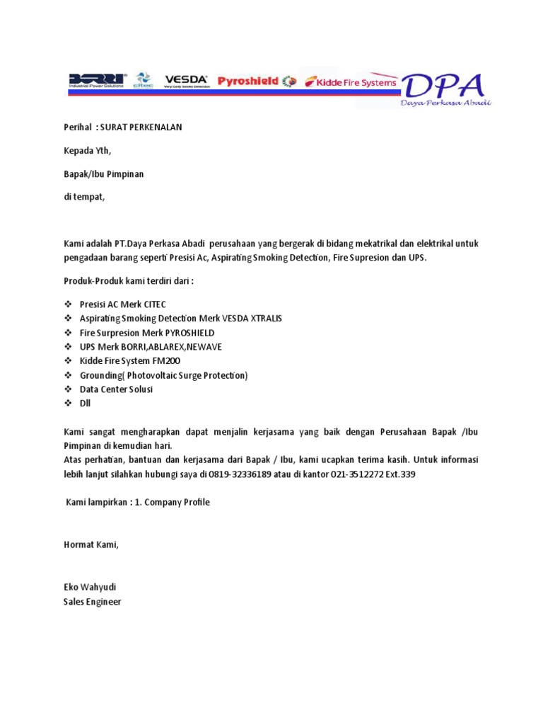 Surat Perkenalan | PDF