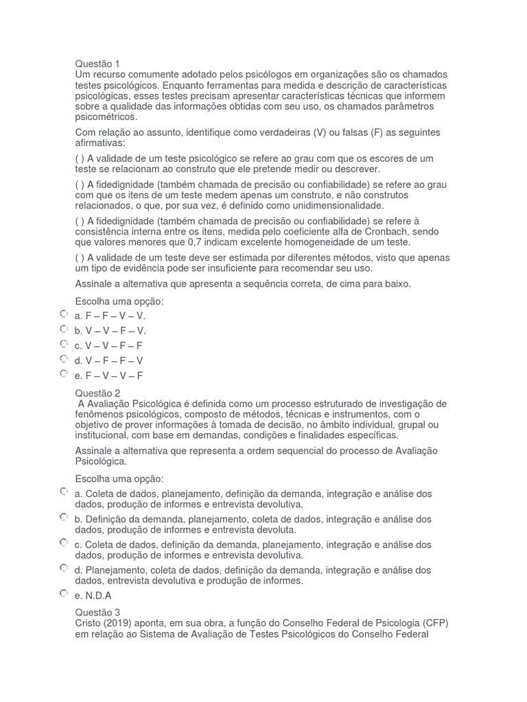 Testes Psi | PDF | Psicologia | Testes psicológicos